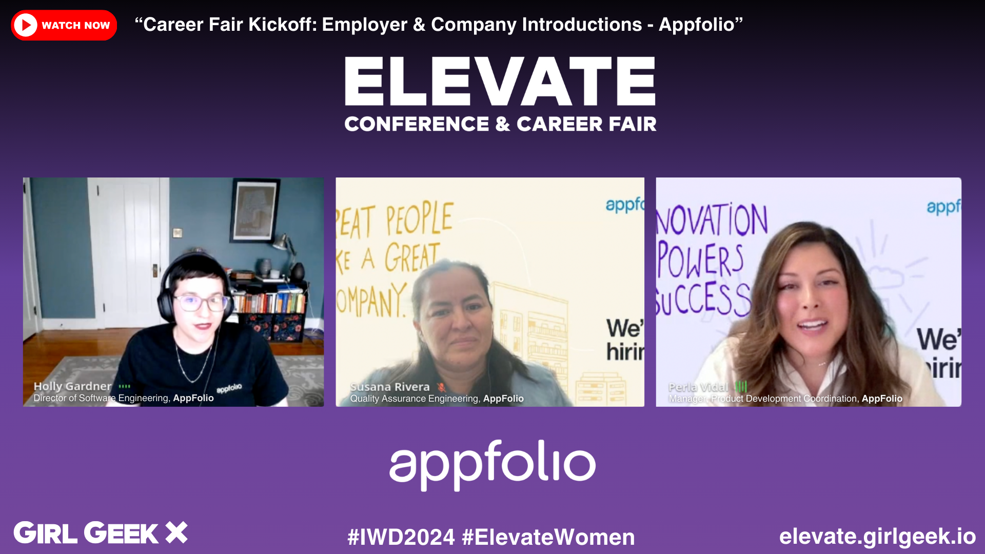 ELEVATE 2024 Career Fair Kickoff – Employer Intro – AppFolio (Video + Transcript) — Girl Geek X ...
